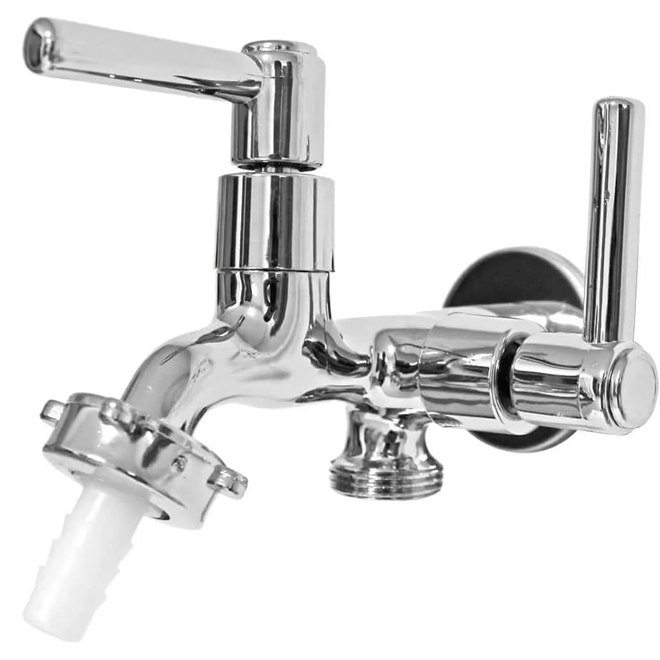 Torneira 2 Saidas Maquina de Lavar Metal Cromado - 1155C34